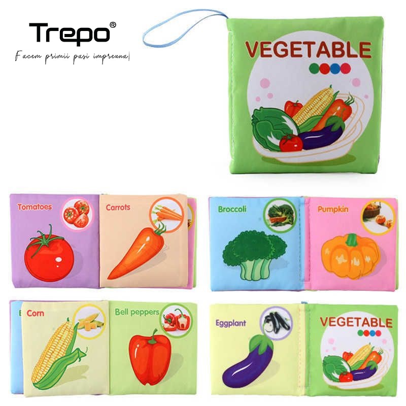 Set 4 Carti Senzoriale Textile pentru Bebelusi TREPO, Educationale si ...