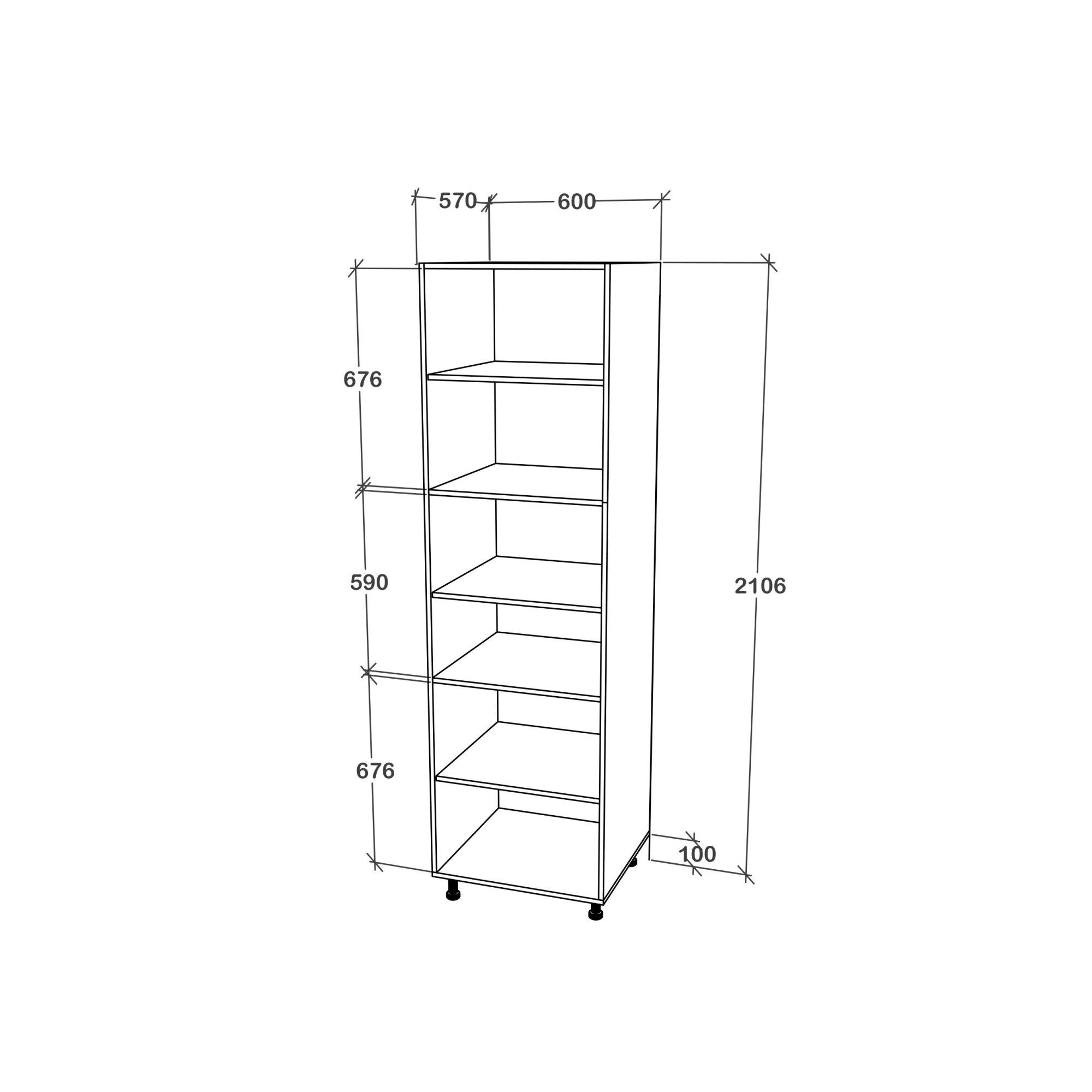 Corp Turn haaus Karo, 2 Usi, cu spatiu cuptor, Antracit/Alb, 60 x 57 x ...
