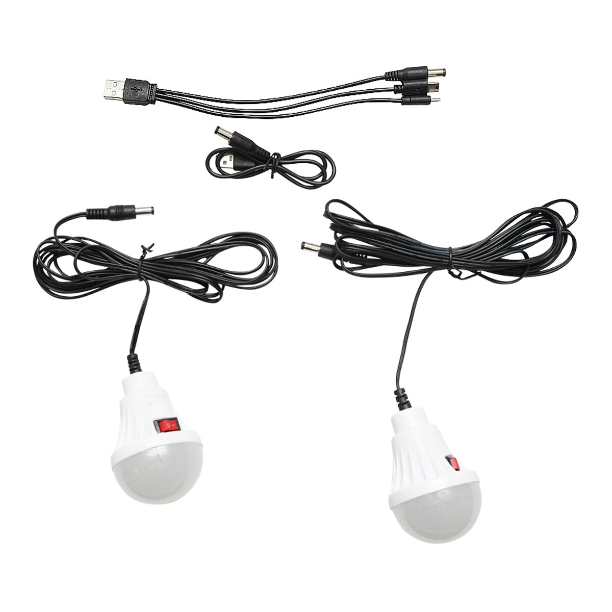 Kit iluminat portabil LED cu 2 becuri/proiector, panou solar si baterie ...