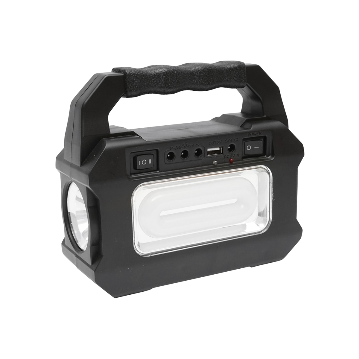 Kit iluminat portabil LED cu 3 becuri/proiector, panou solar si baterie ...