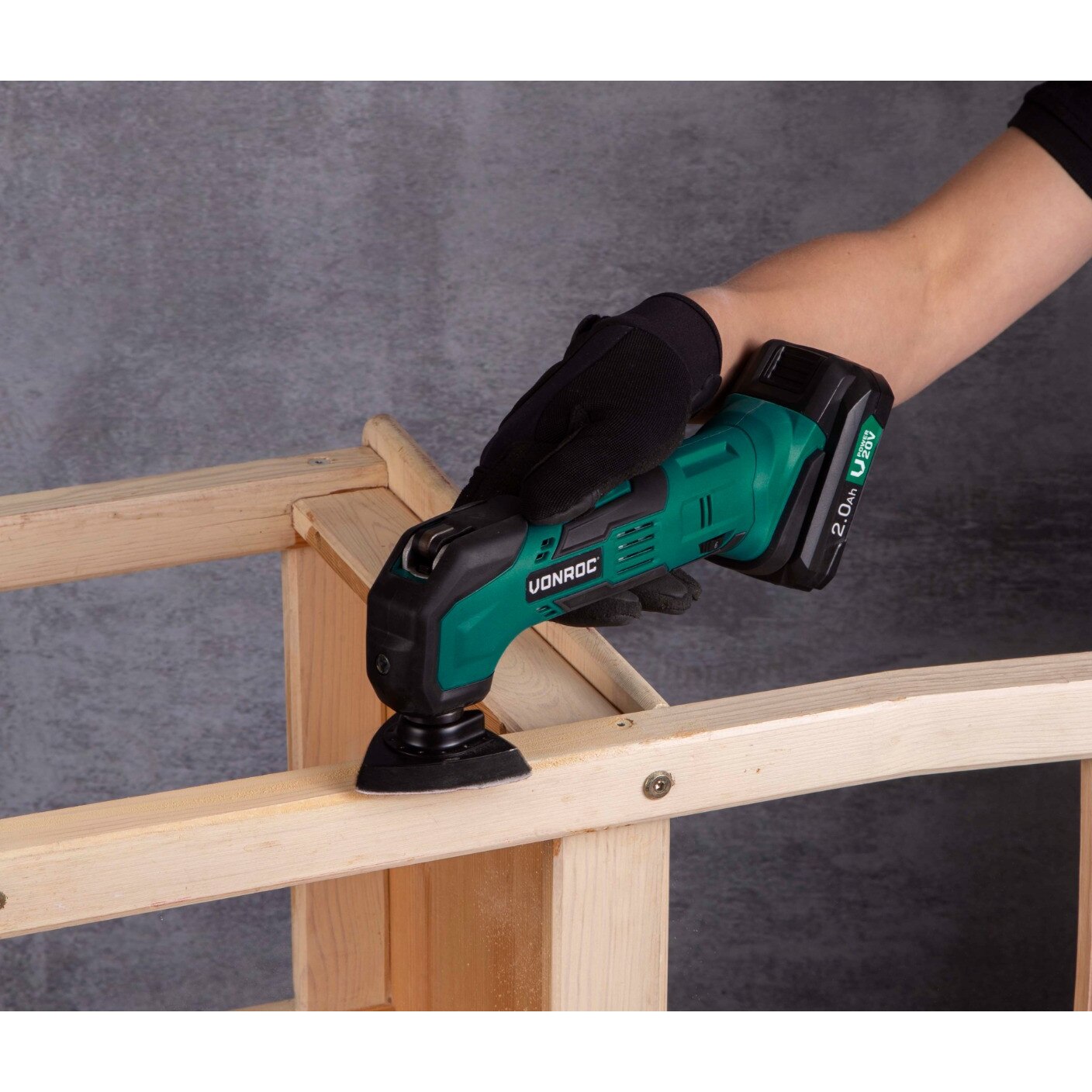 Set scule cu acumulatori VONROC, S8_TB501XX, 20V, 7 masini, 4 baterii ...