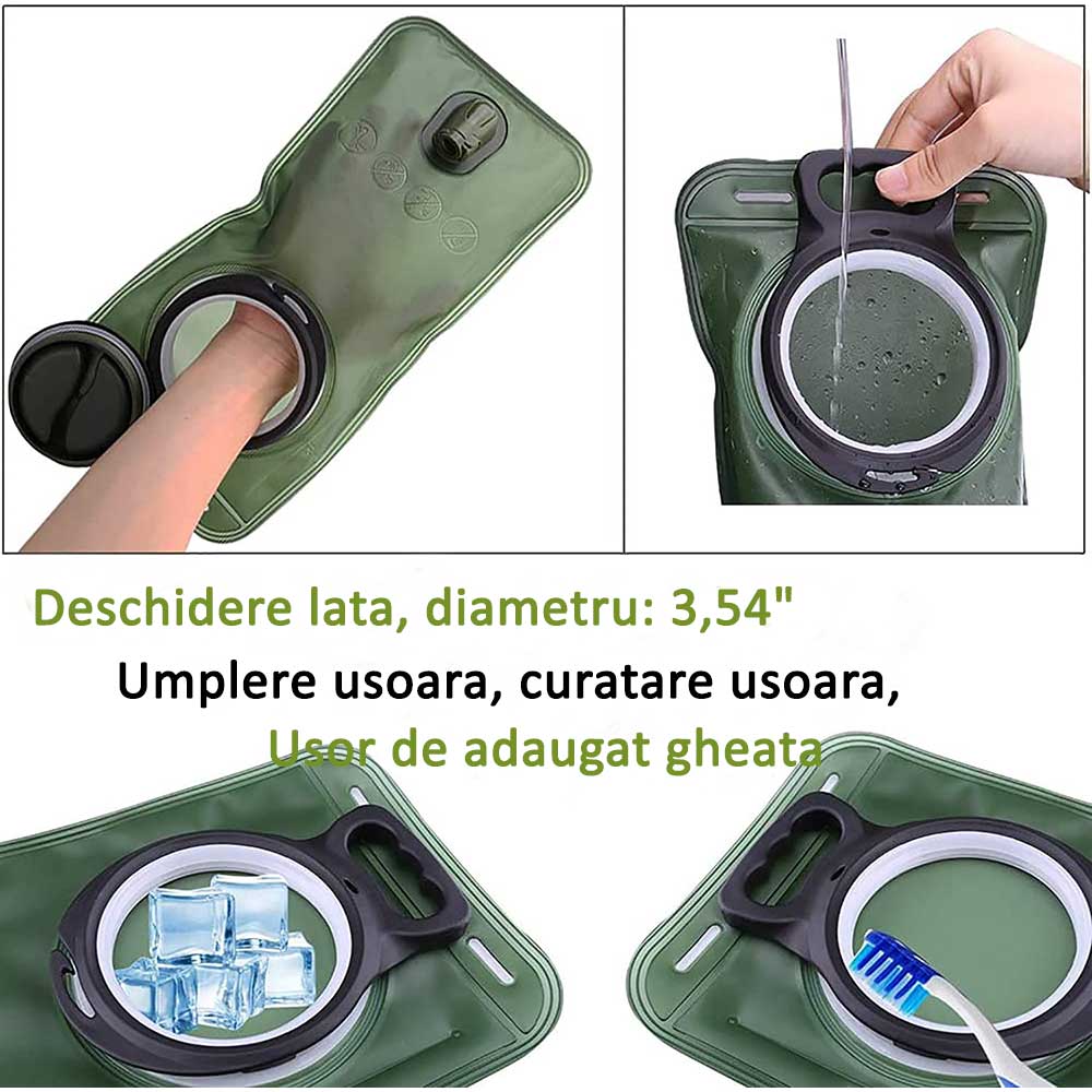 Recipient de apa pentru drumetii, Sundiguer, EVA, Cu supapa, 2L, sigur ...