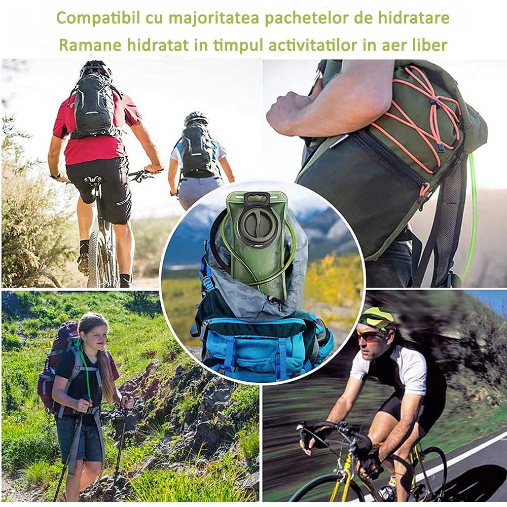 Recipient de apa pentru drumetii, Sundiguer, EVA, Cu supapa, 2L, sigur ...