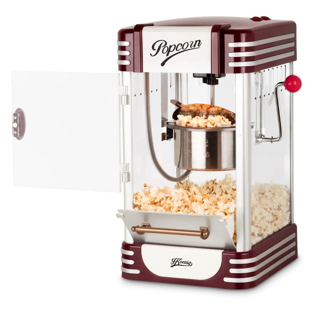 H.Koenig POP330 retro pattogatott kukorica gép, 360 W, 50 g-os edény ...