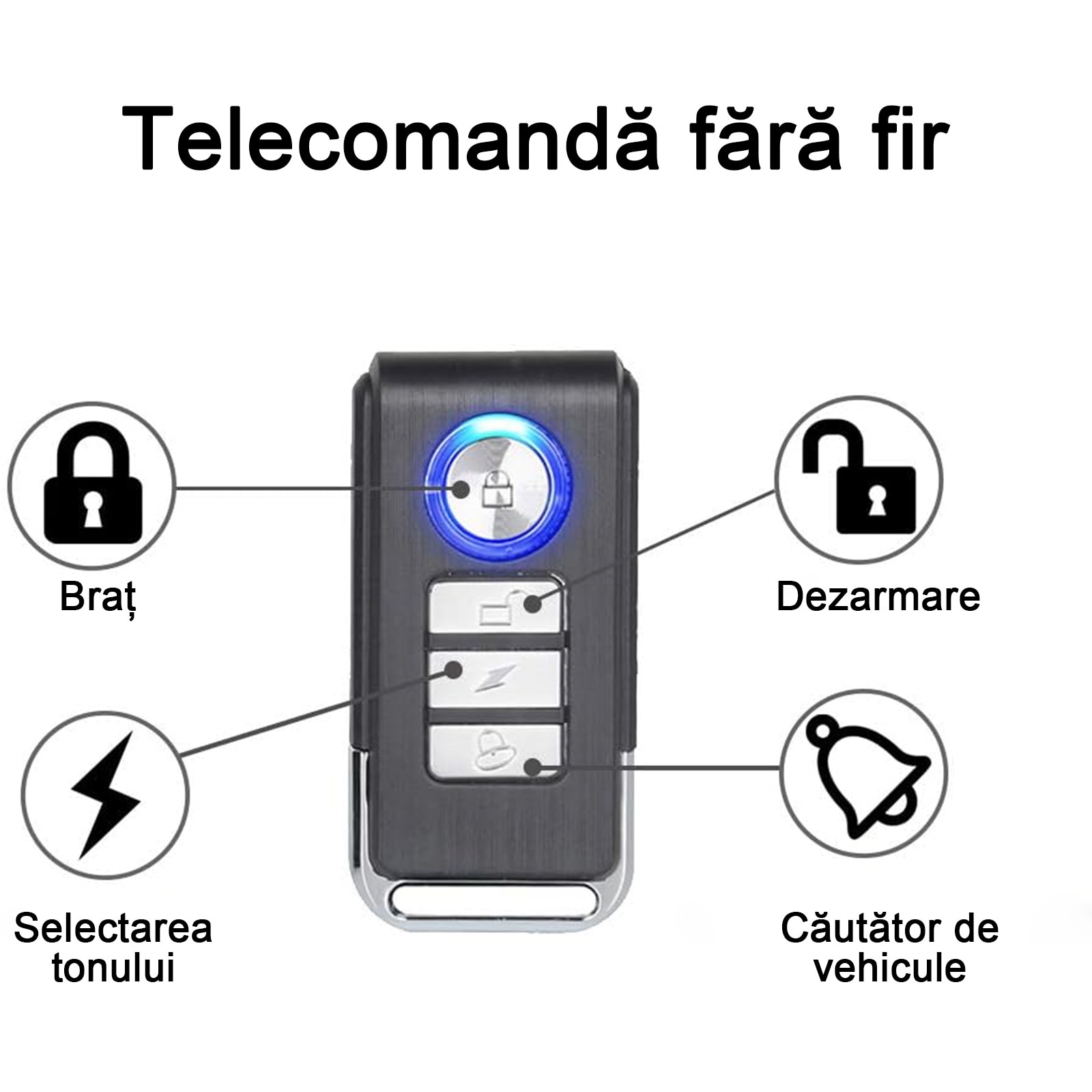 Alarma anti furt pentru biciclete si motociclete 113 db, NUODWELL, 6 ...