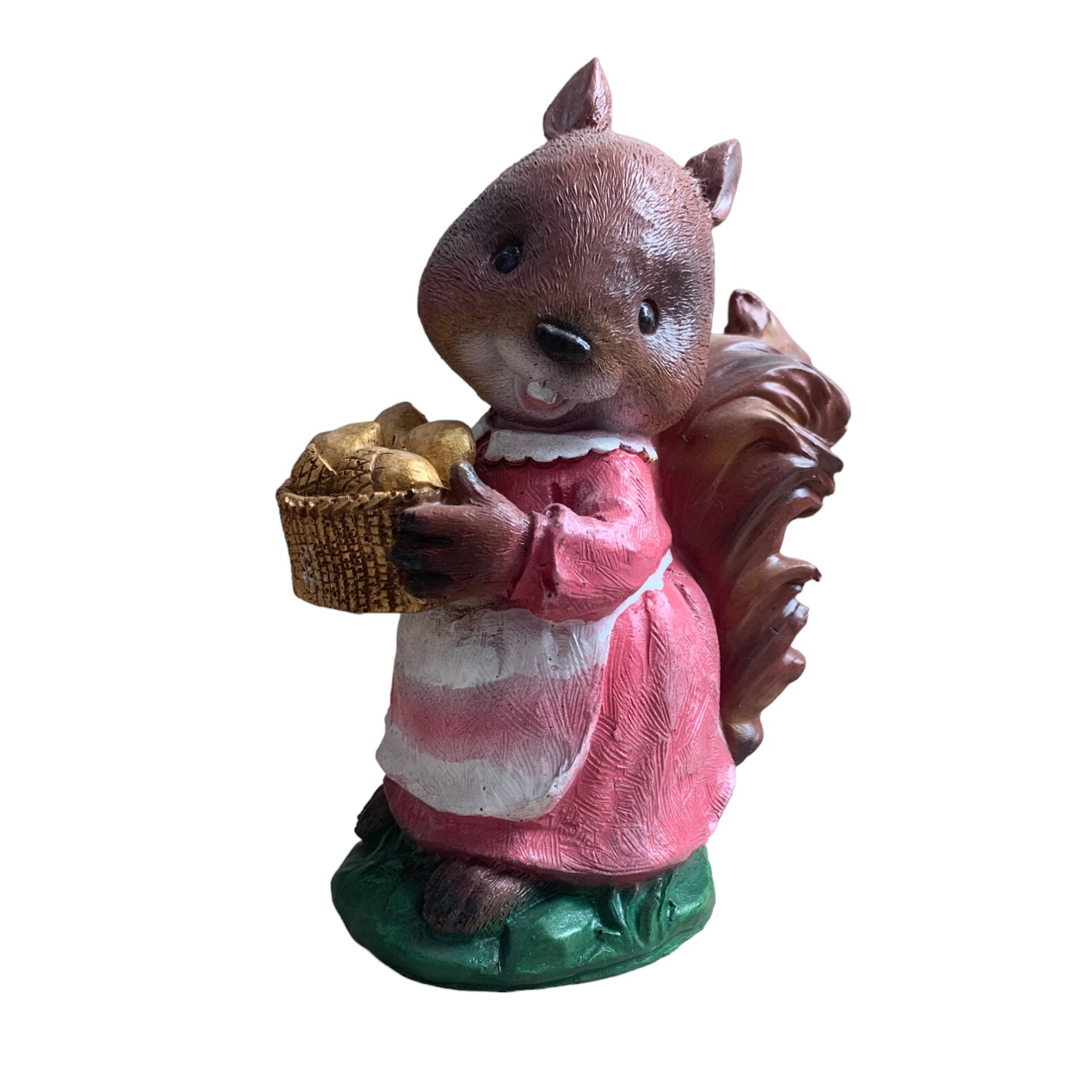 Figurina de gradina, 2 veverite, polystone, pictata manual, inaltime 22 ...