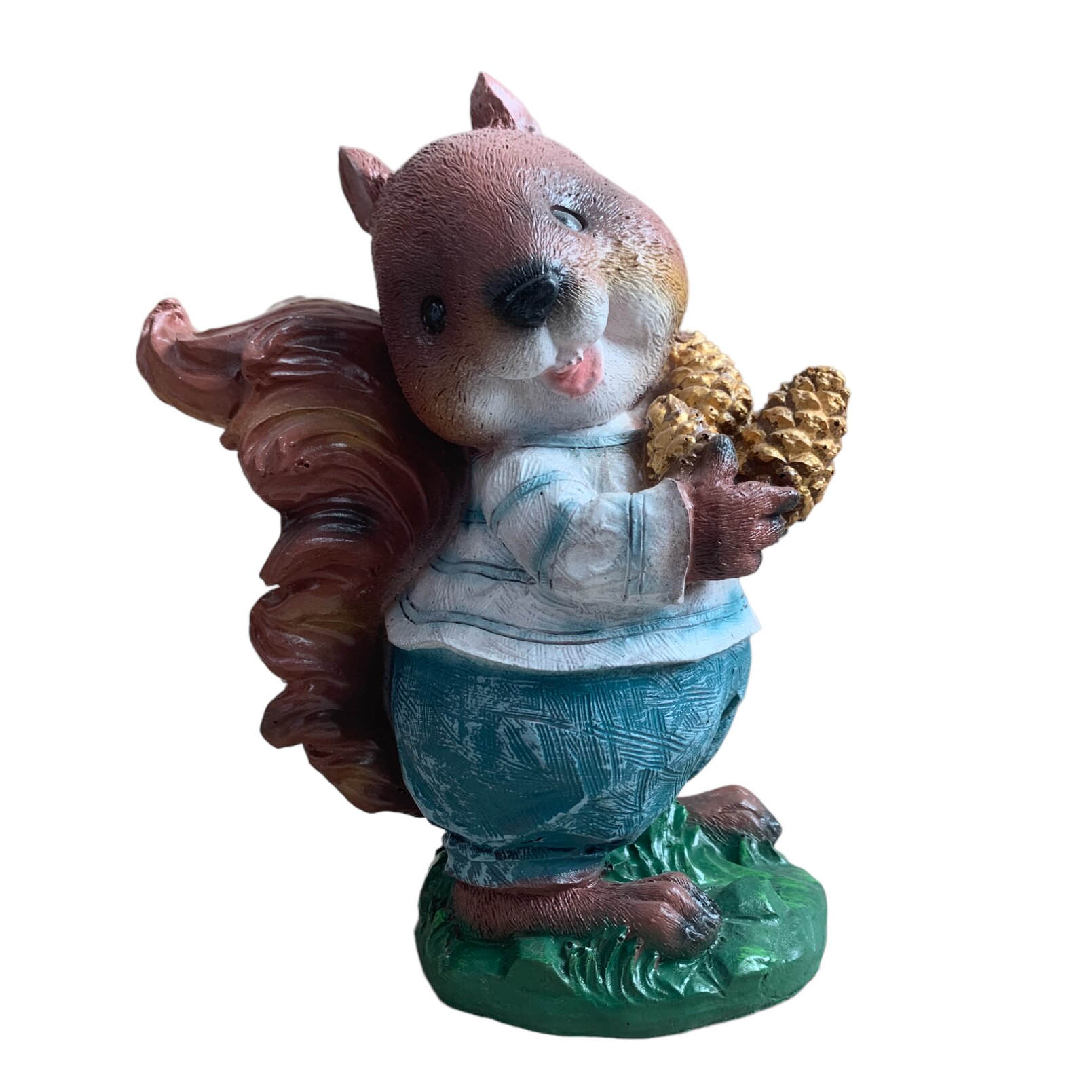 Figurina de gradina, 2 veverite, polystone, pictata manual, inaltime 22 ...