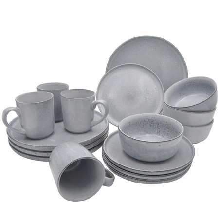 Set vesela pentru 4 persoane, Koopman, Ceramica, 16 elemente, Albastru ...