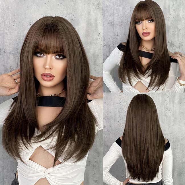 Peruca din par natural Szidonia, Buenobia, Saten - eMAG.ro