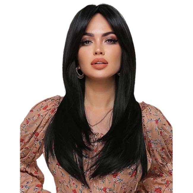 Peruca par natural Lidia, Buenobia, Negru Intens - eMAG.ro