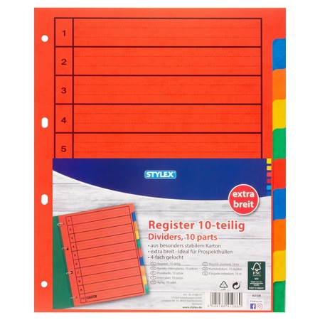 Set 10 separatoare din carton Stylex A4 - eMAG.ro