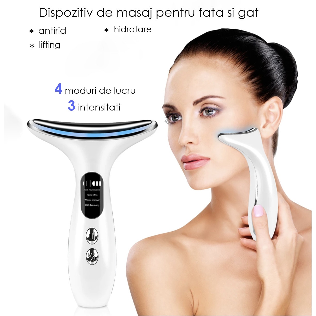 Aparat masaj facial cu fototerapie si temperatura constanta, 45 grade ...