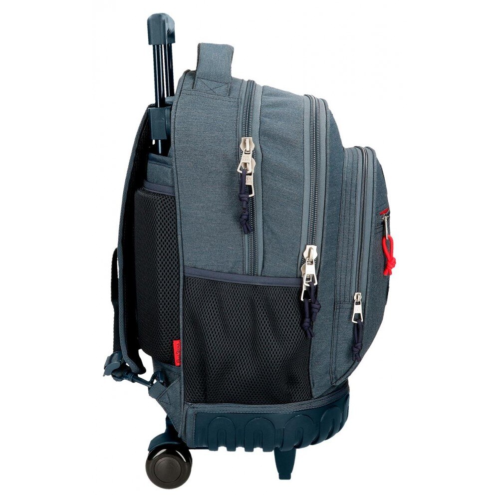 Rucsac troler baieti, Pepe Jeans Kay, 2 roti duble, 2 compartimente ...