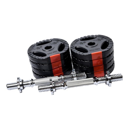 Set gantere reglabile din ciment cu grip de 15 KG, 8 discuri, Gorilla ...