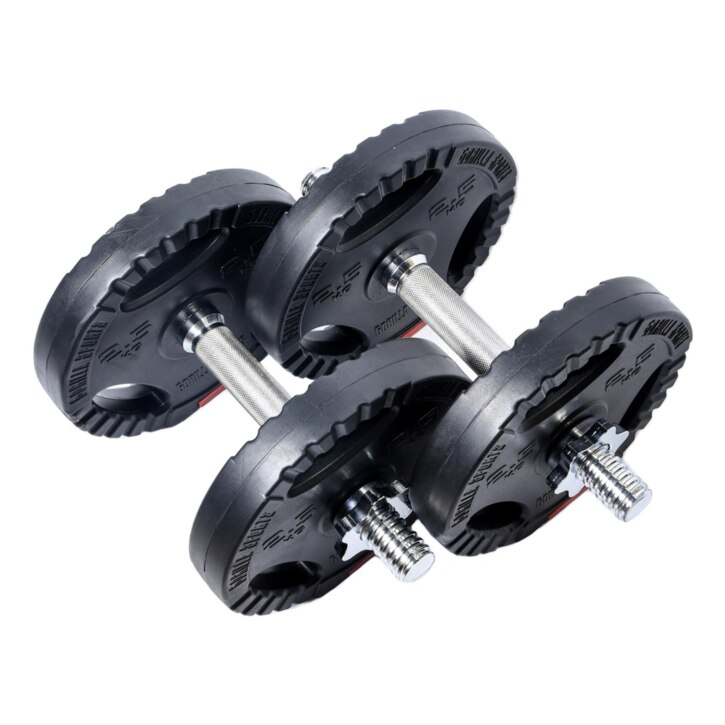 Set gantere reglabile din ciment cu grip, 15 KG, 4 discuri - eMAG.ro