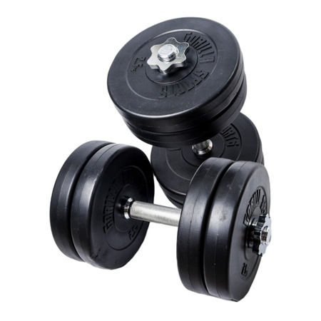 Set gantere reglabile 25 kg cu discuri din ciment, Gorilla Sports - eMAG.ro