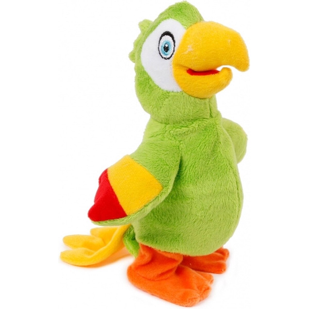 Jucarie interactiva papagal vorbitor si mergator, Verde, 20 cm, Avaleea ...