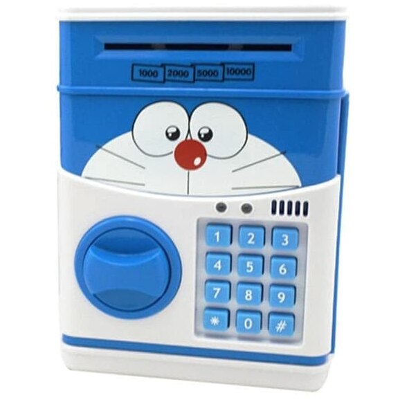 Pusculita pentru Copii Interactiva Alb/Albastru cu Cod Pin si Seif ...