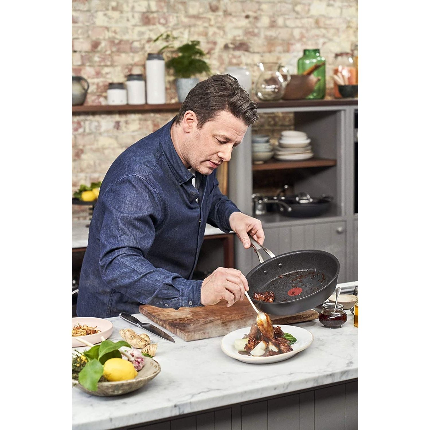 Set oale si cratite Tefal Jamie Oliver Cook's Classics, cu capac, 9 ...