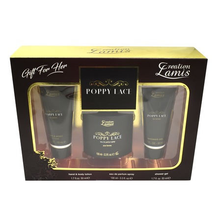 Set 3 piese Parfum+ lotiune de corp+ gel de dus, Creation Lamis, Poppy ...