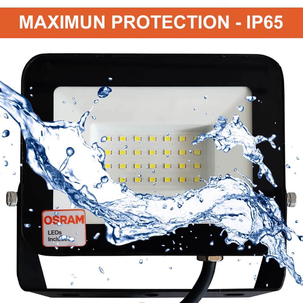 Proiector LED 30W OSRAM Exterior Negru, 3600Lm, Proiector ACTION, IP65 ...