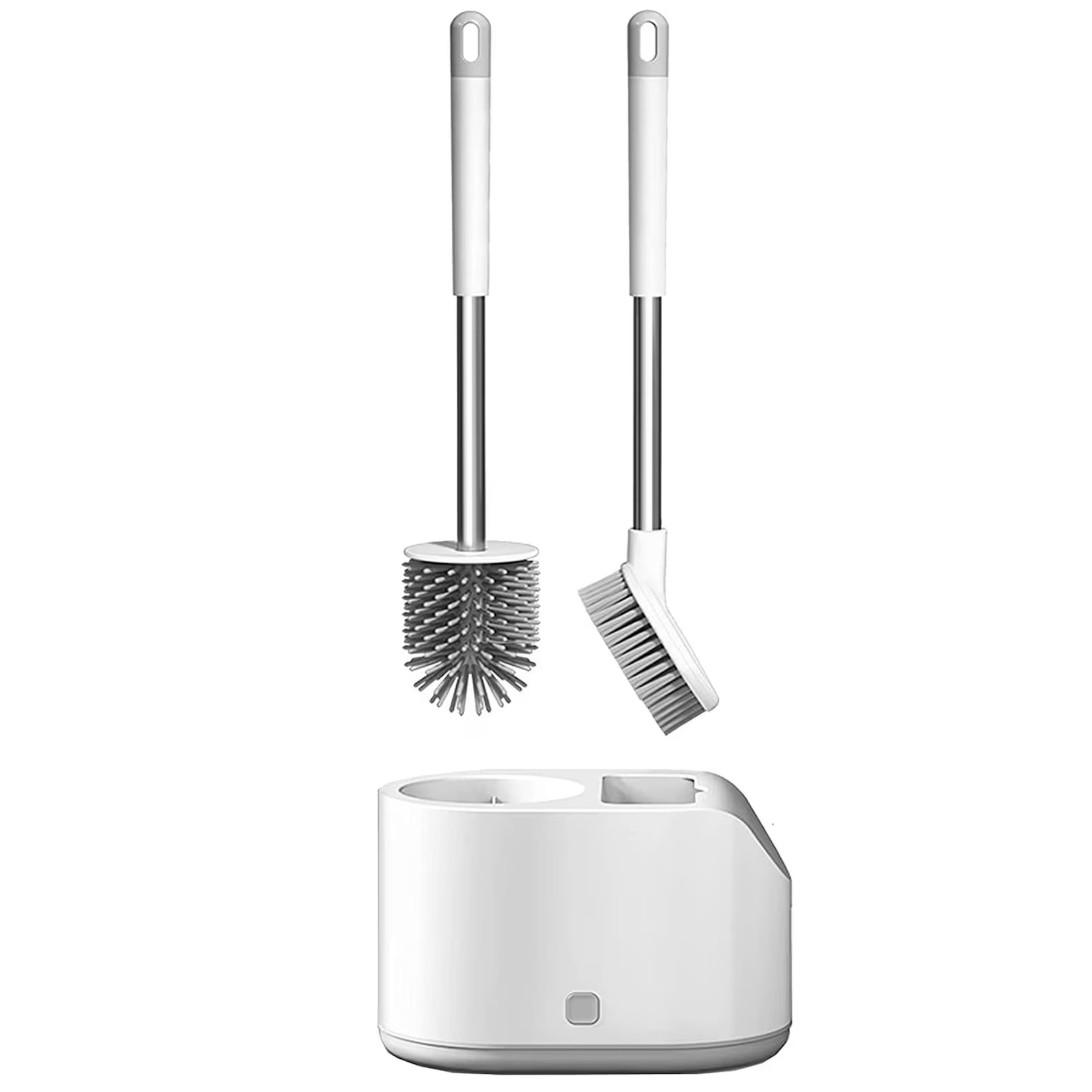Set 2 Perie WC din Silicon Durabile si Usor de Curatat, cu Suport ...