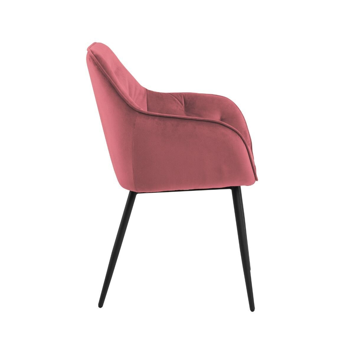 Scaun dining/ living, roz coral, textil si otel, 58 x 55 x 83 cm ...