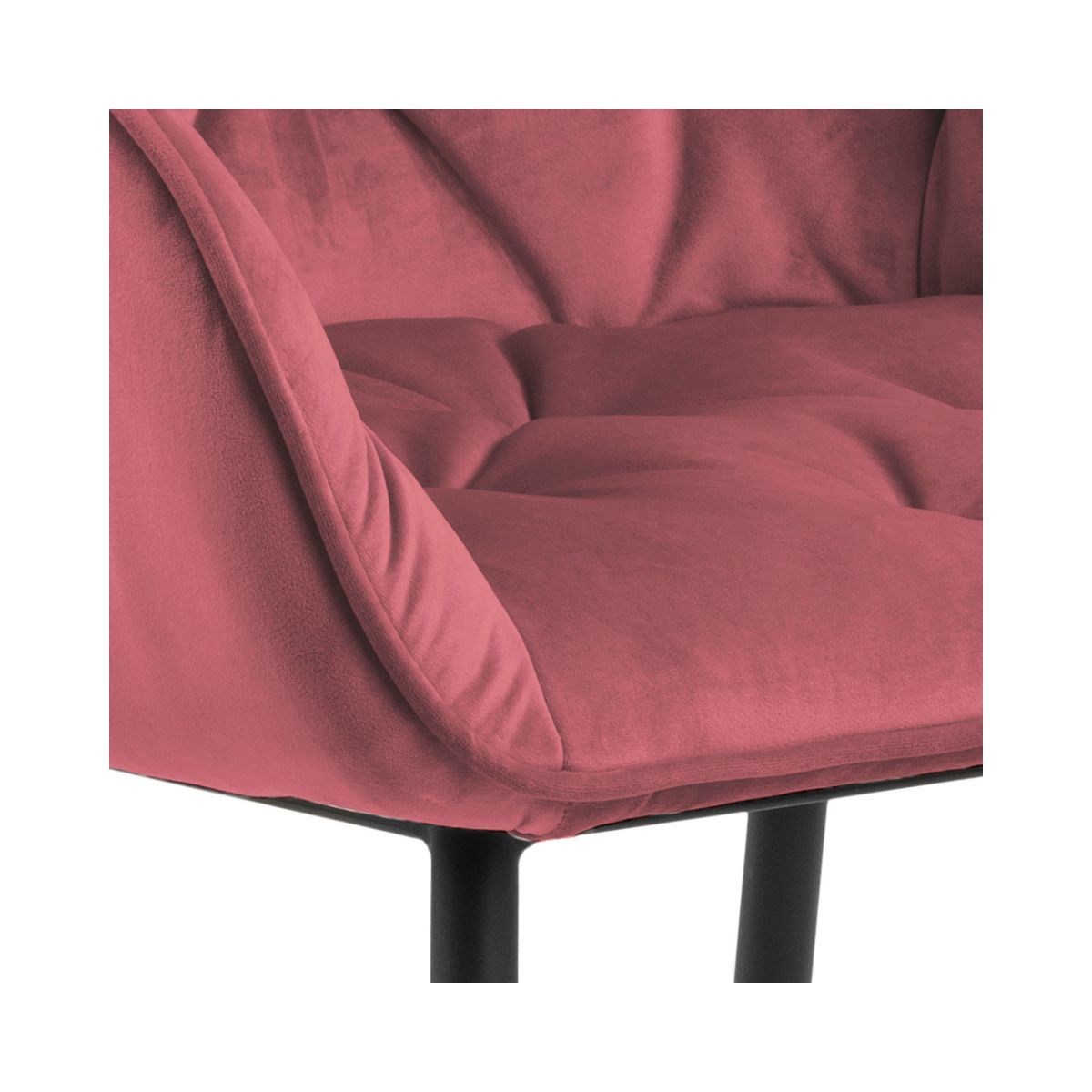 Scaun dining/ living, roz coral, textil si otel, 58 x 55 x 83 cm ...