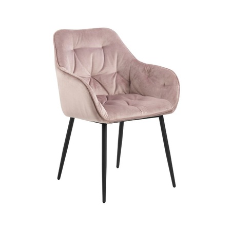 Scaun dining/ bucatarie, roz pal, textil si otel, 58 x 55 x 83 cm ...