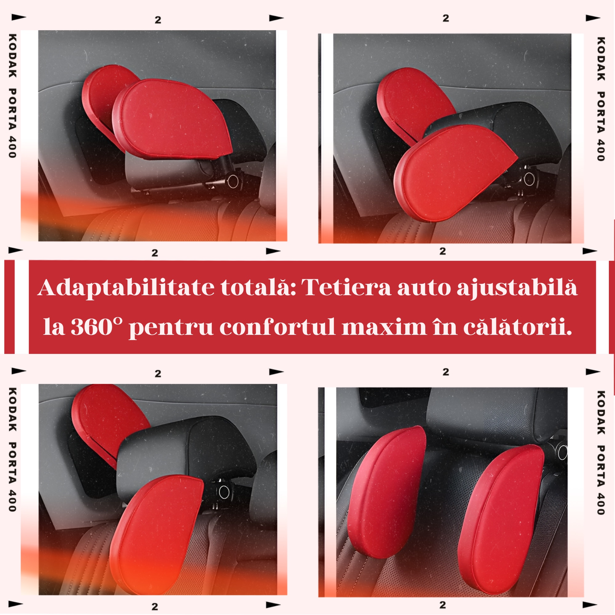 Suport ergonomic din piele ecologica, tip tetiera auto, ZEQAS, pentru ...