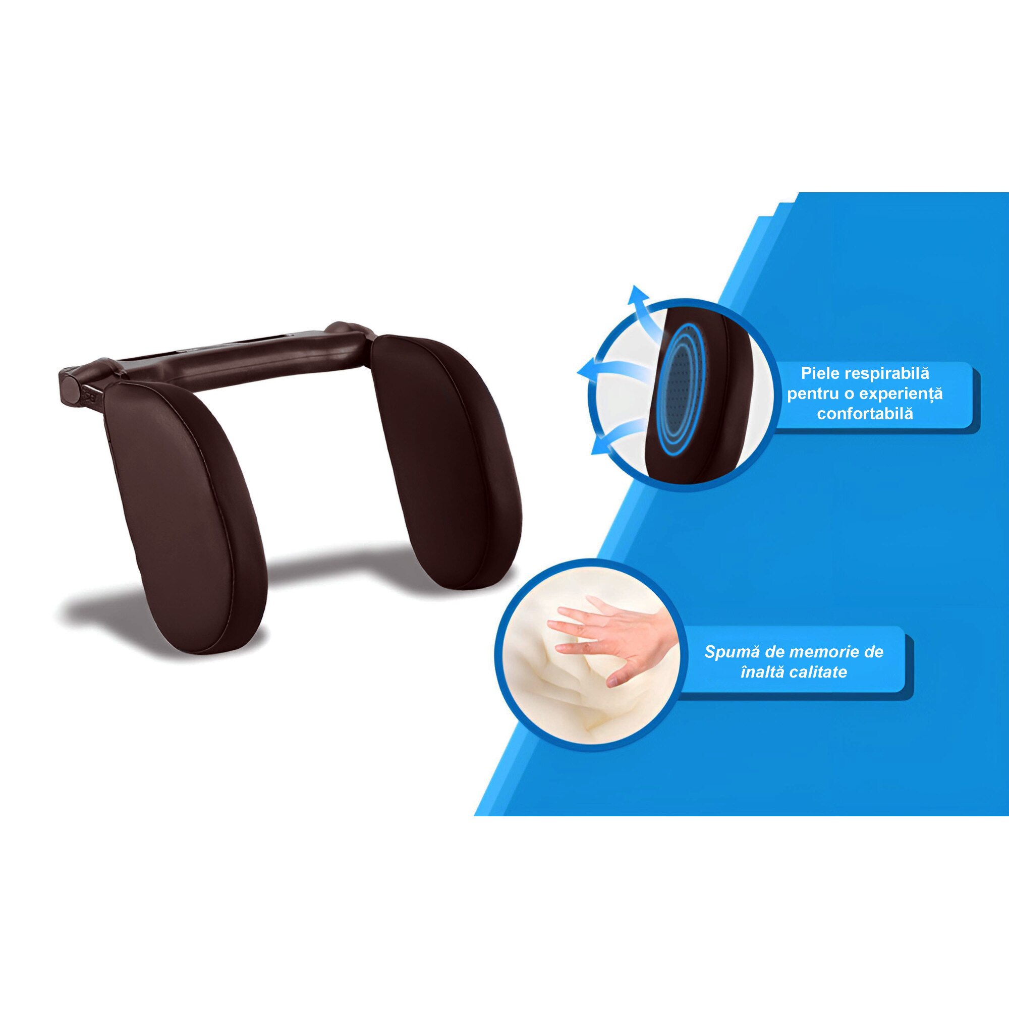 Suport ergonomic din piele naturala, tip tetiera auto, ZEQAS, pentru ...