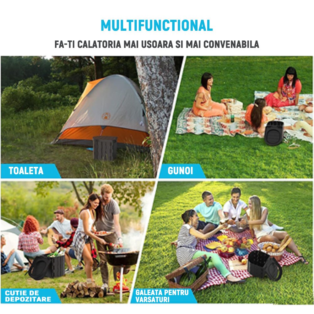 Toaleta mobila montata pe vehicul,, YWX, Cu capac, Portabila, Pliabila ...