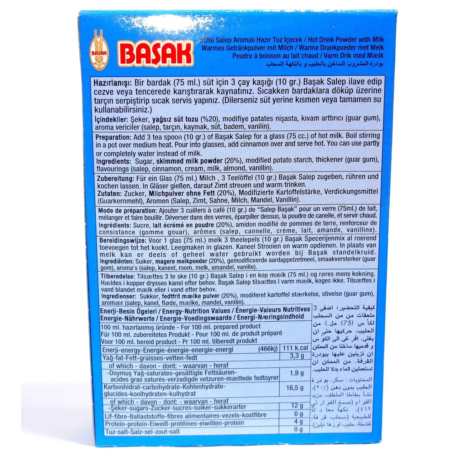 Salep Turcesc, bautura calda instant cu pudra de lapte, Basak, 130 gr ...