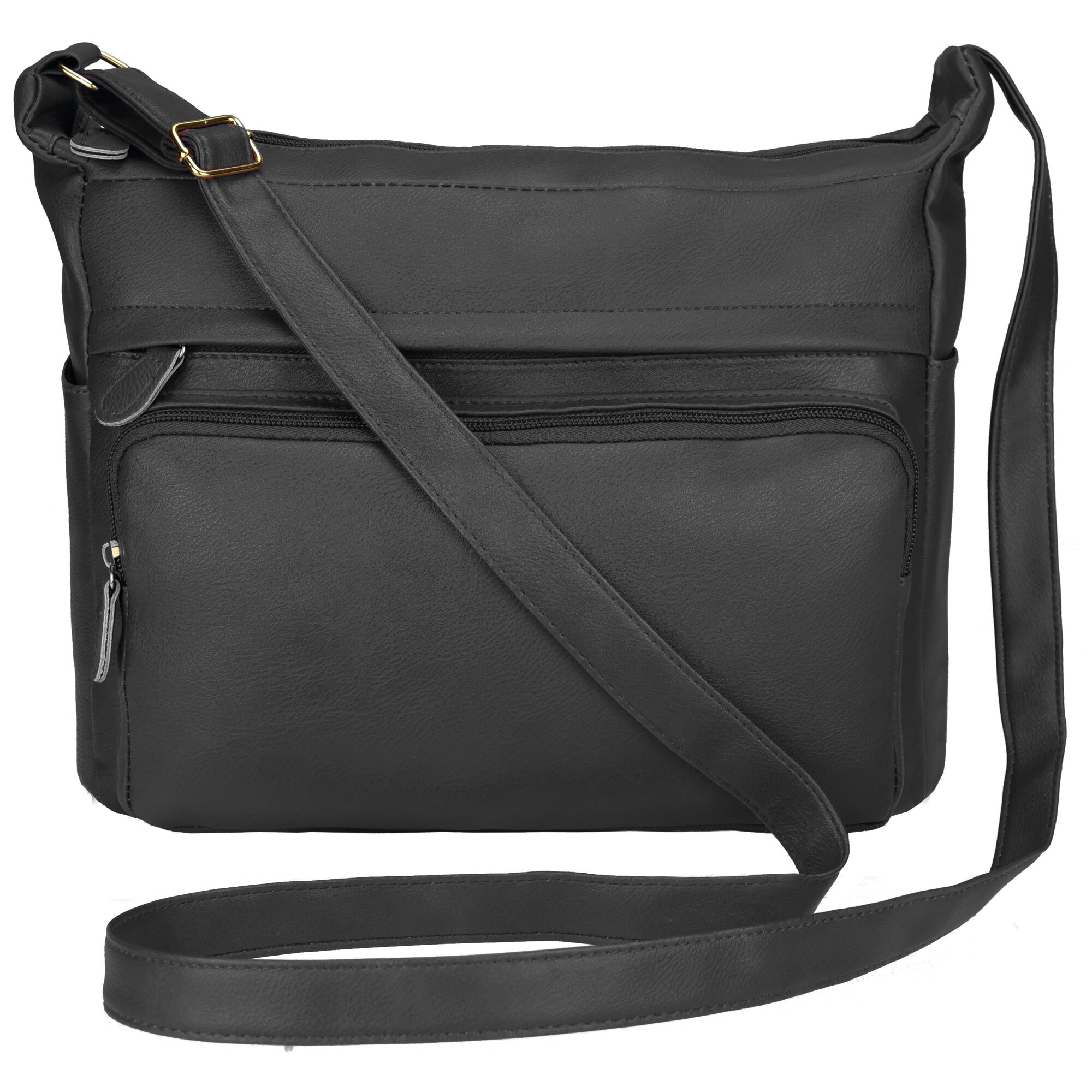 Geanta de umar dama, Adleys, Piele ecologica, 25,5x39x12 cm, Negru ...