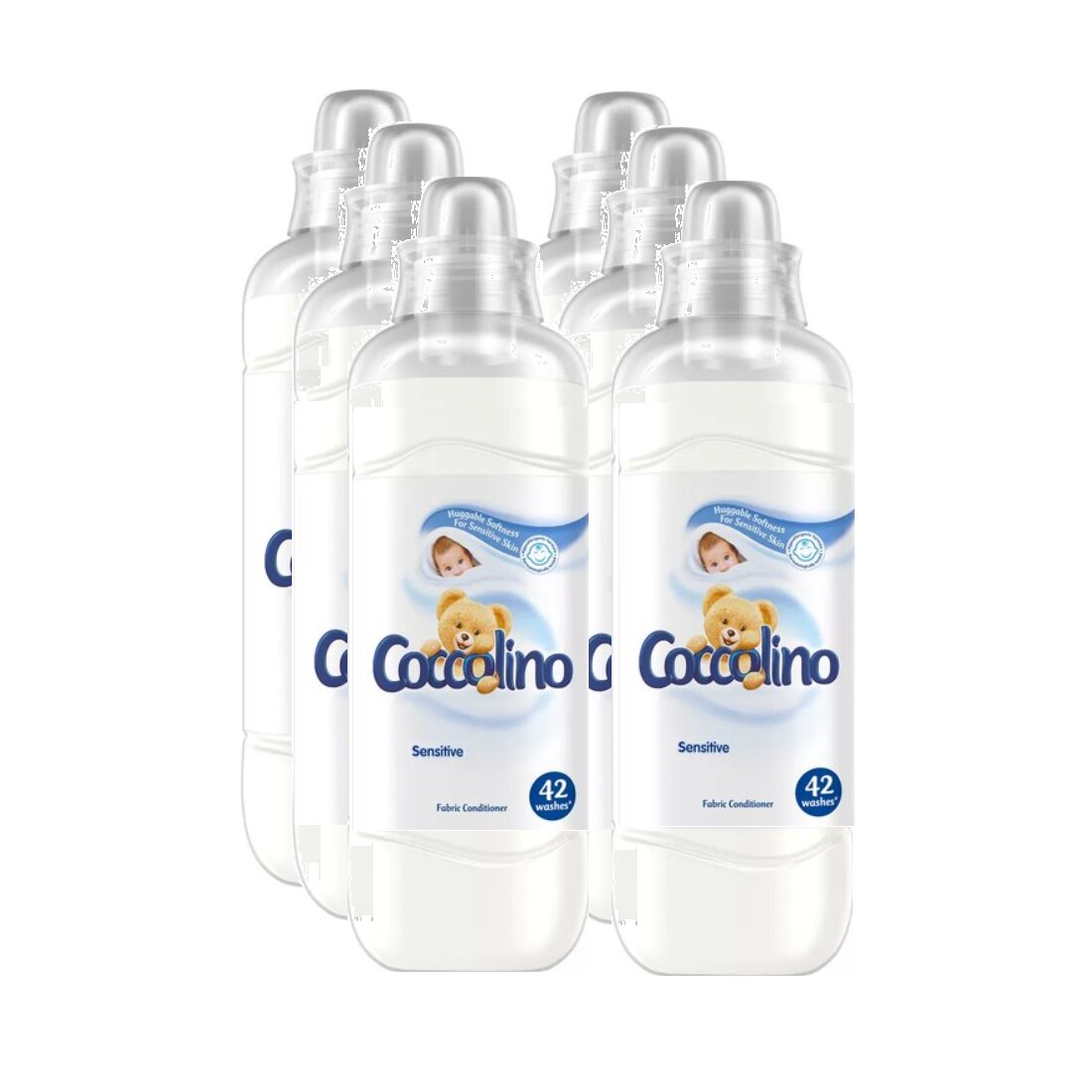 Set 6 x Balsam de rufe Coccolino Sensitive Pure, hipoalergenic, 1.05 l ...