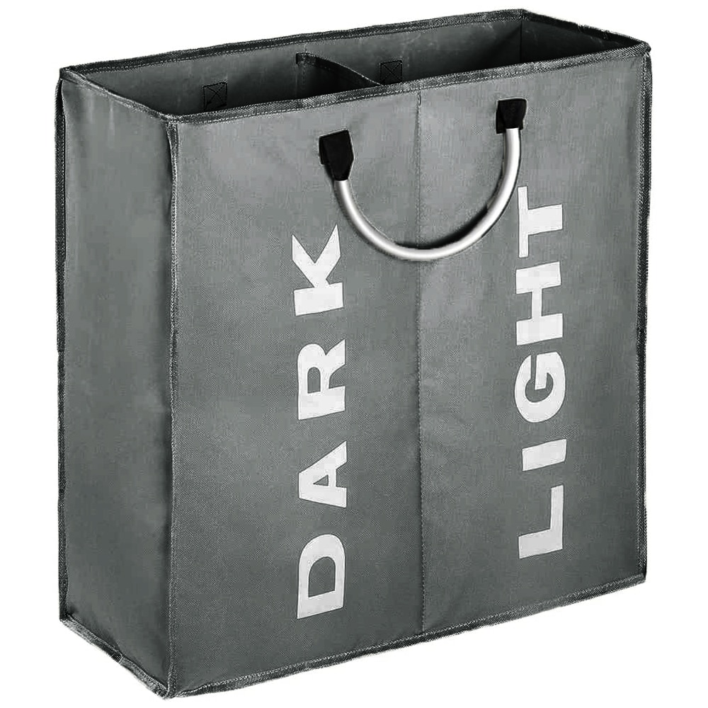 Cos de rufe cu manere, 53X23×53 cm, Pliabil, Gri - eMAG.ro