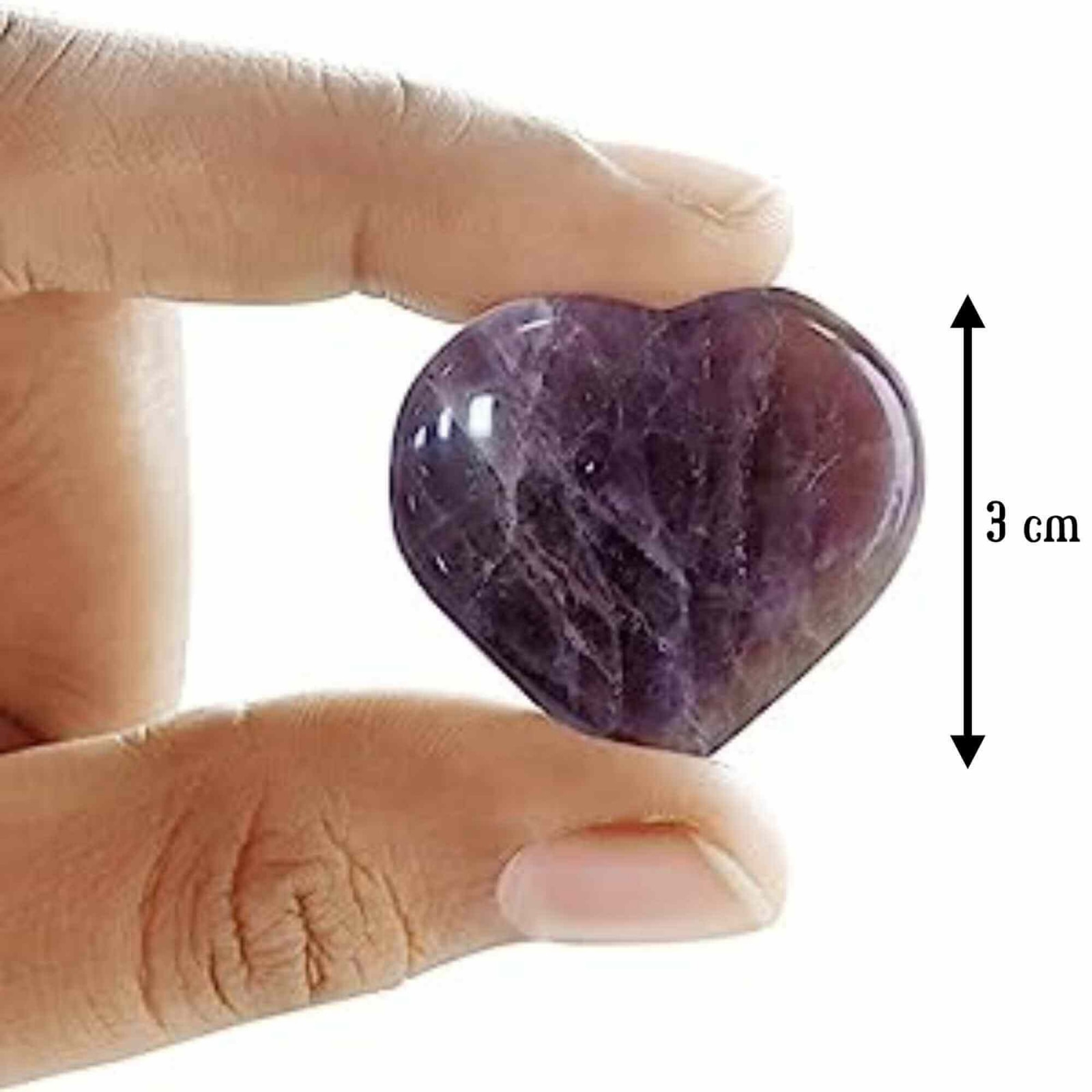 Inimioara din cristal Ametist 3 cm si saculet satin inclus - Terapie ...