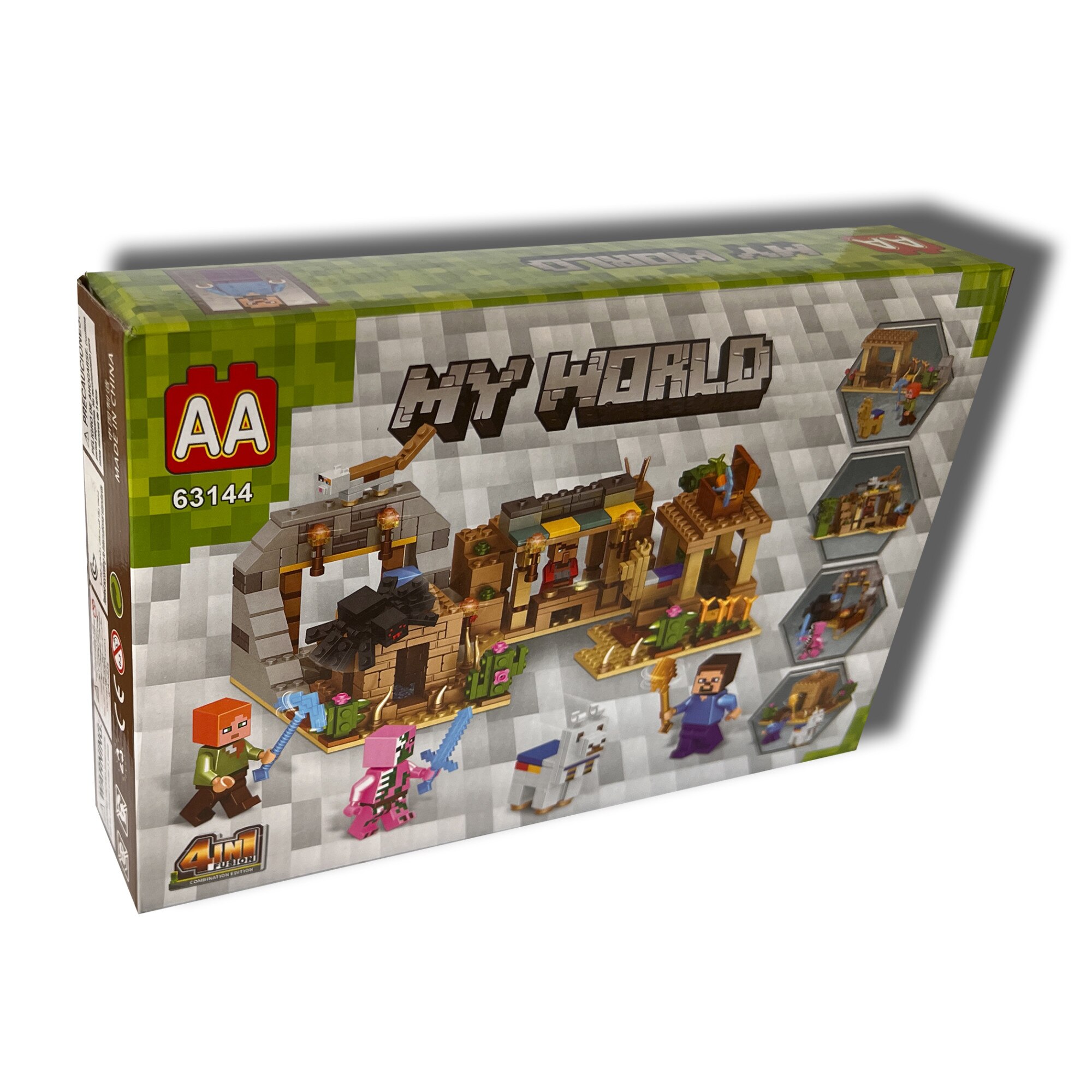 Set constructie, Minecraft "My World", 128 piese - eMAG.ro