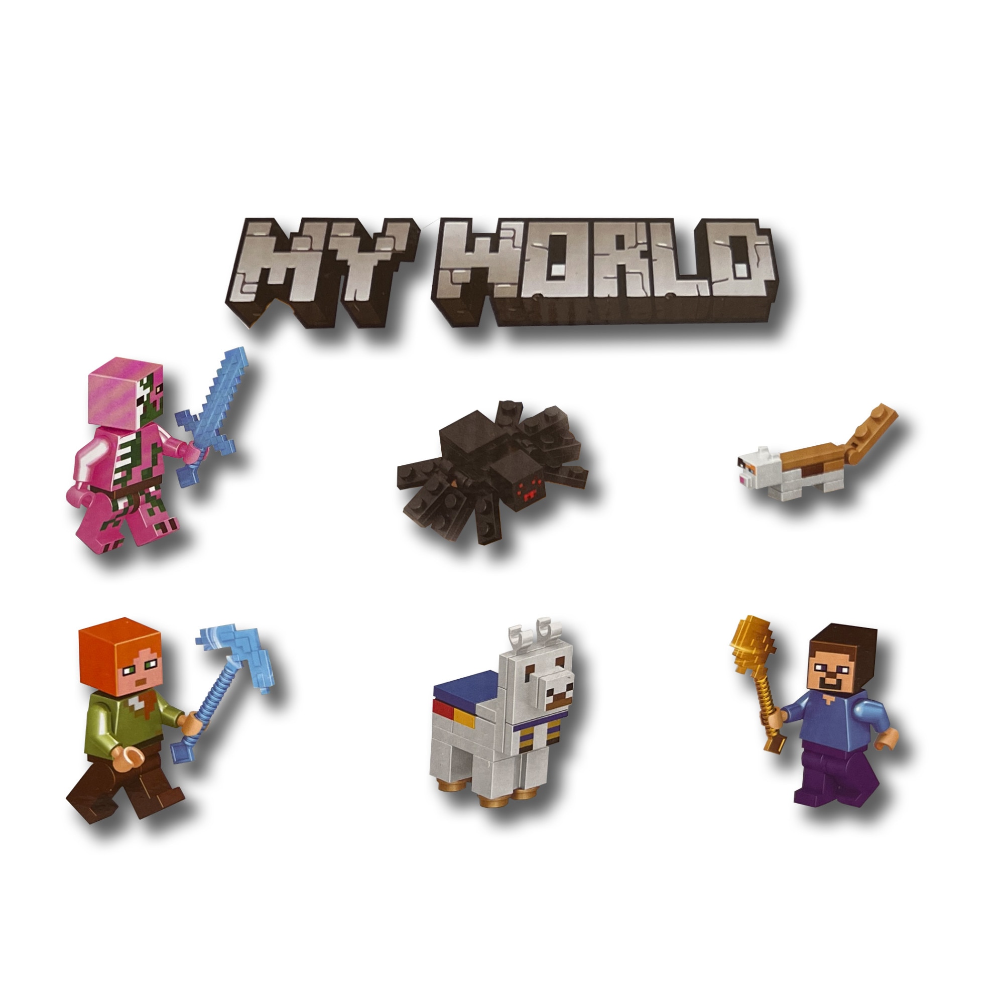 Set constructie, Minecraft "My World", 128 piese - eMAG.ro
