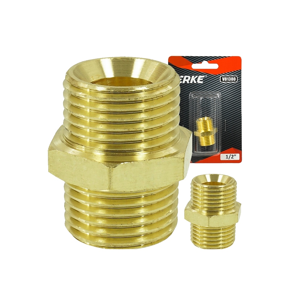 Niplu cu filet exterior, 1/2, alama, Verke - eMAG.ro