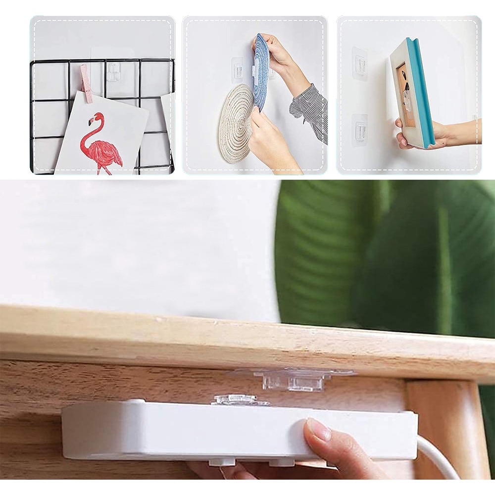 Set 9 suporturi duble de fixare cu adeziv acrilic, awwaline ...