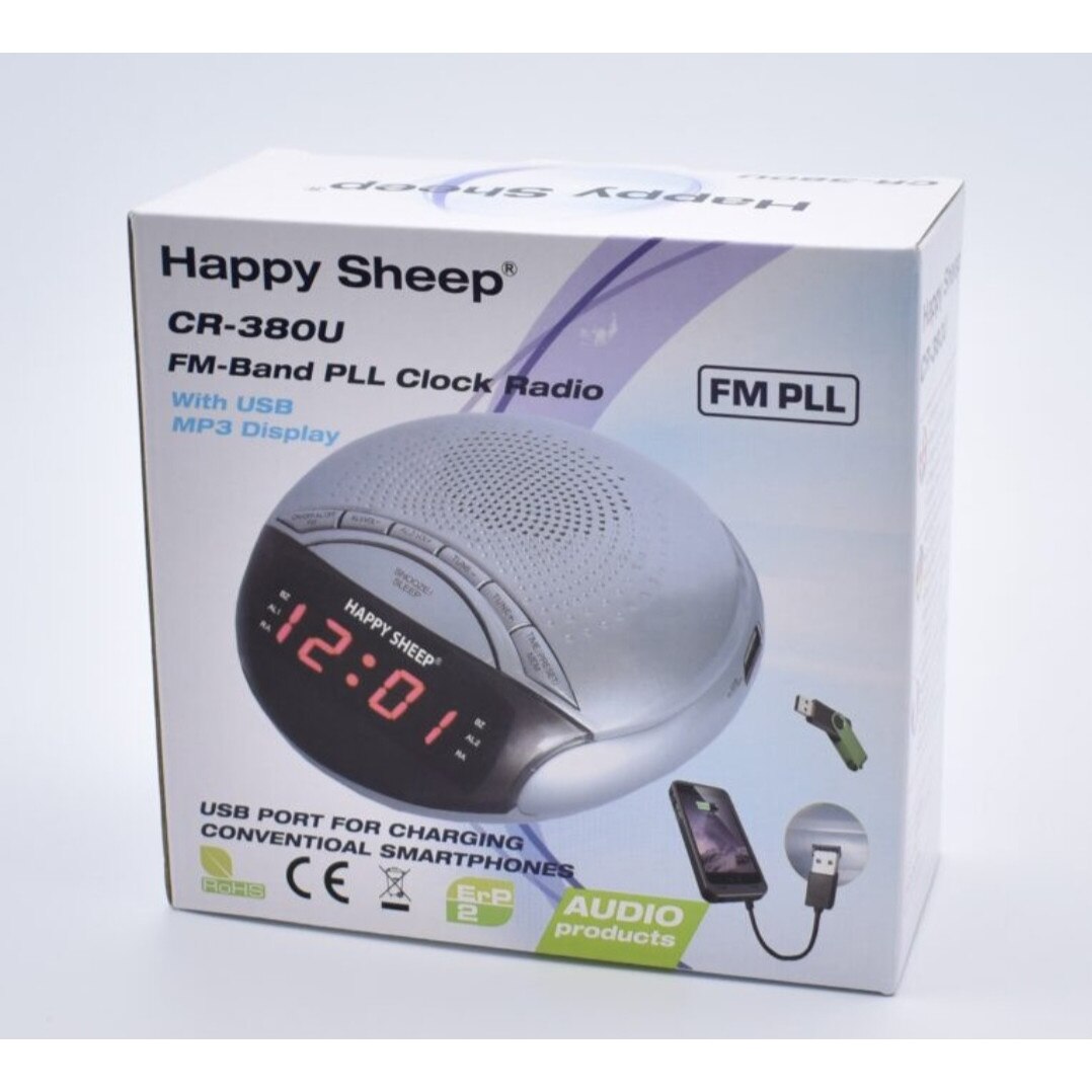 Radio Cu Ceas, Ecran LED, AM-FM, USB, Alarma Dual, HAPPY SHEEP CR-380U - eMAG.ro