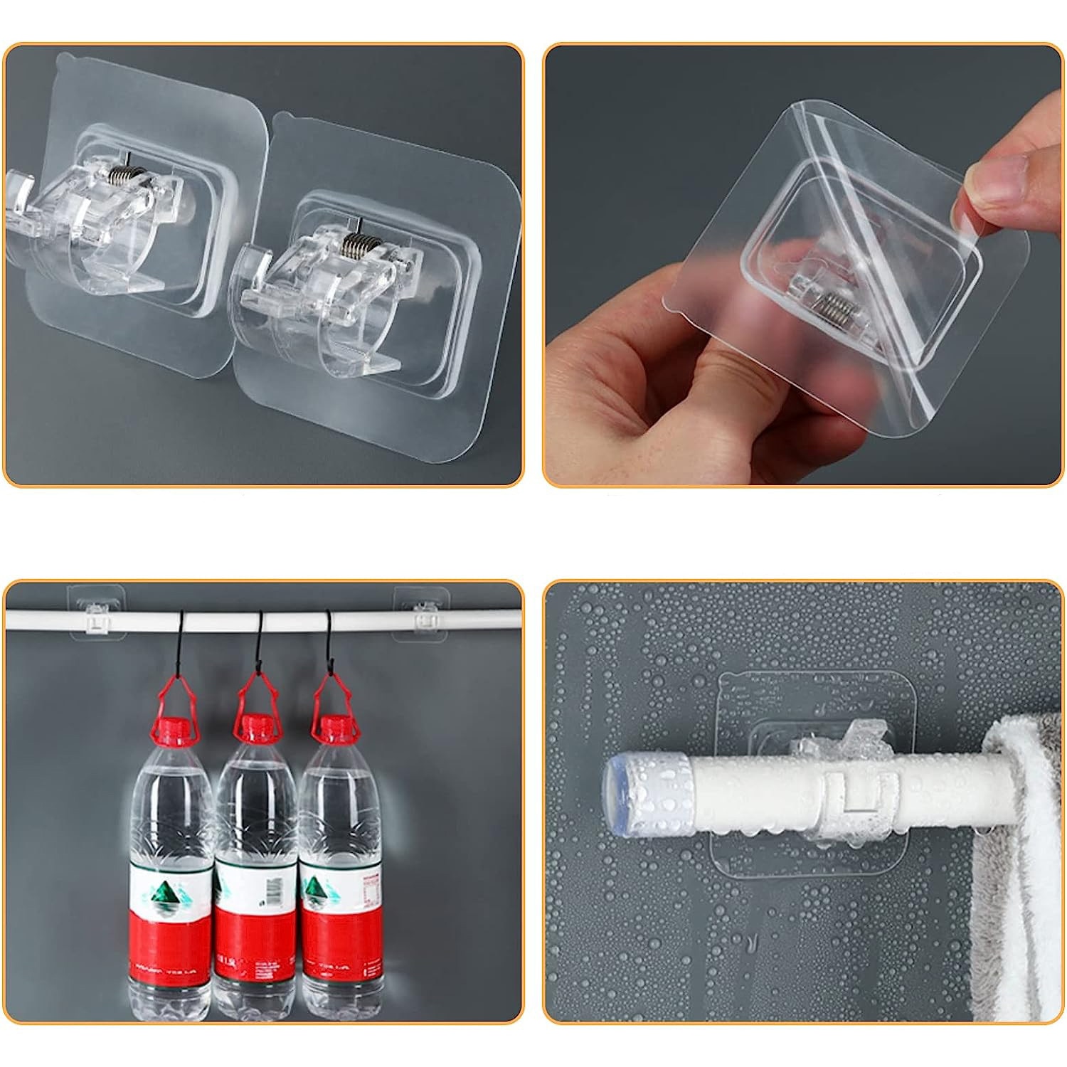 Set 4 suporturi multifunctionale de fixare cu adeziv acrilic, awwaline ...