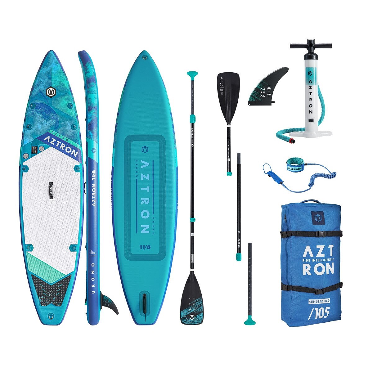 Set gonflabil Paddle Board, AZTRON, Multicolor - eMAG.ro