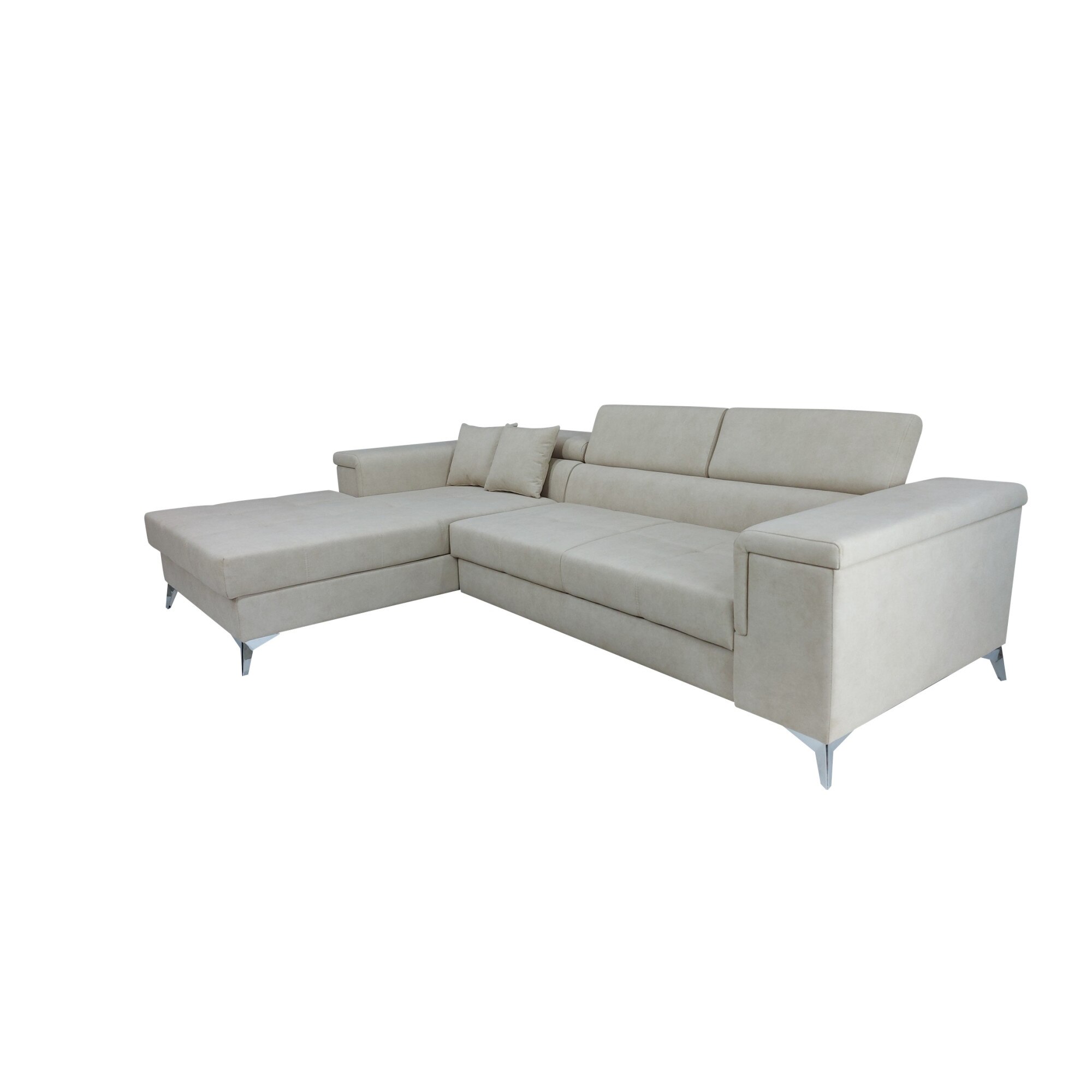 Coltar extensibil cu lada Sofastil, Raul, colt stanga, bej, 271x182 cm ...