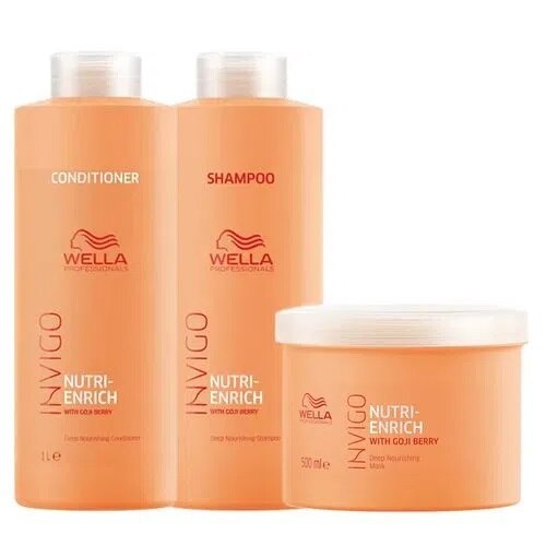 Set pentru par uscat Wella Professionals Nutri-Enrich, Sampon 1000 ml ...