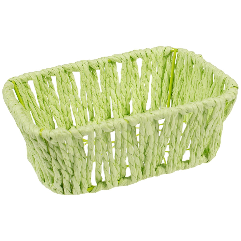 Cosulet decorativ, cos din sarma cu hartie impletita, Accentra, 16 x 13 ...