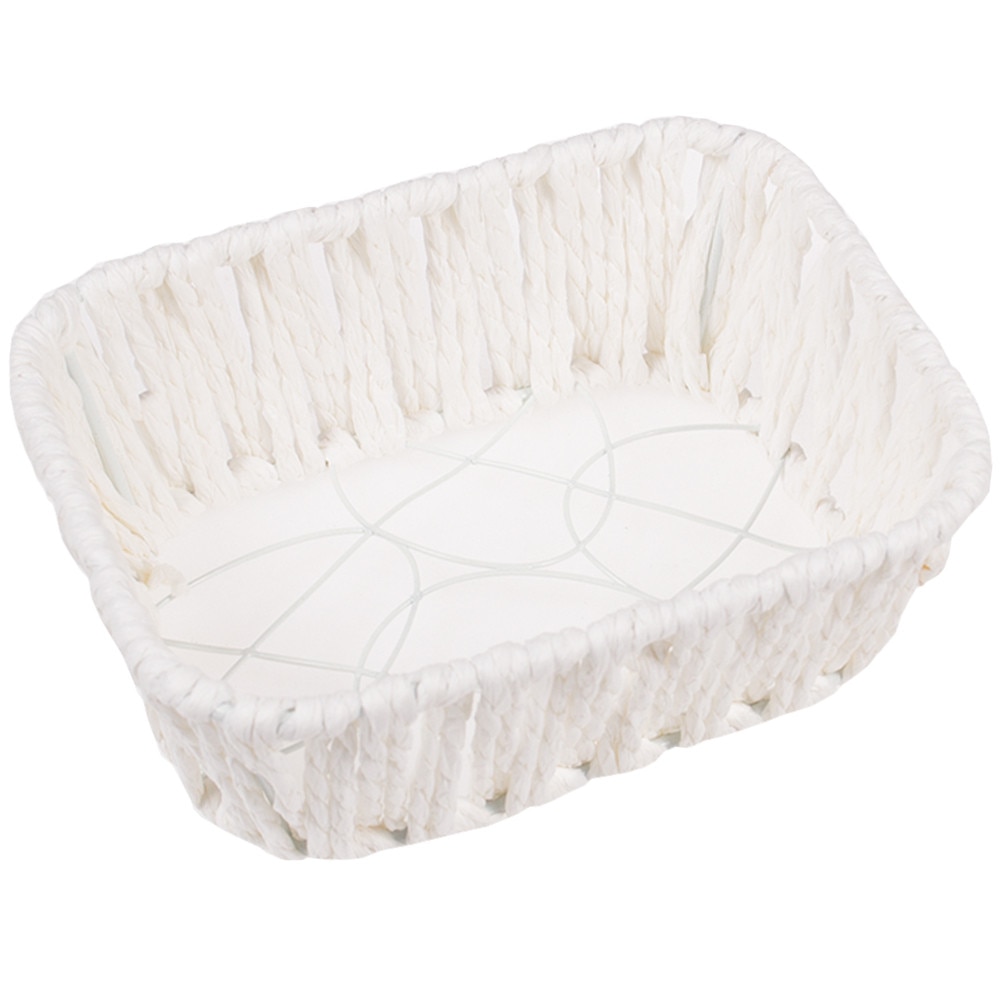 Cosulet decorativ, cos din sarma cu hartie impletita, Accentra, 16 x 13 ...