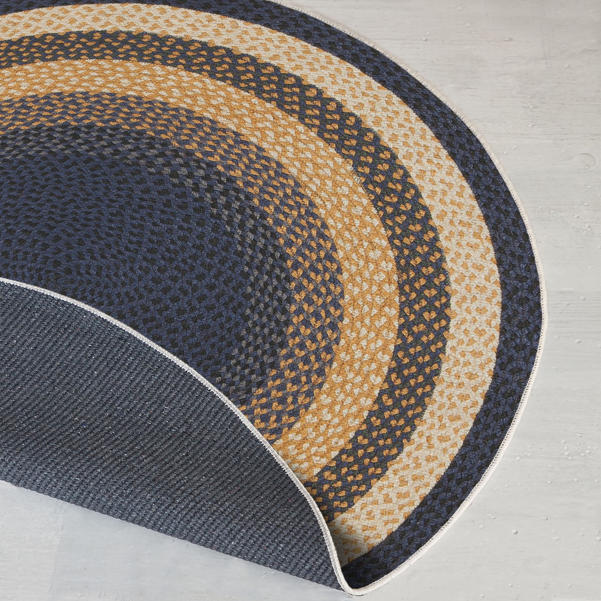 Килим Asi Home Rug 526, 90 x 90 см, памук, полиестер, син - eMAG.bg