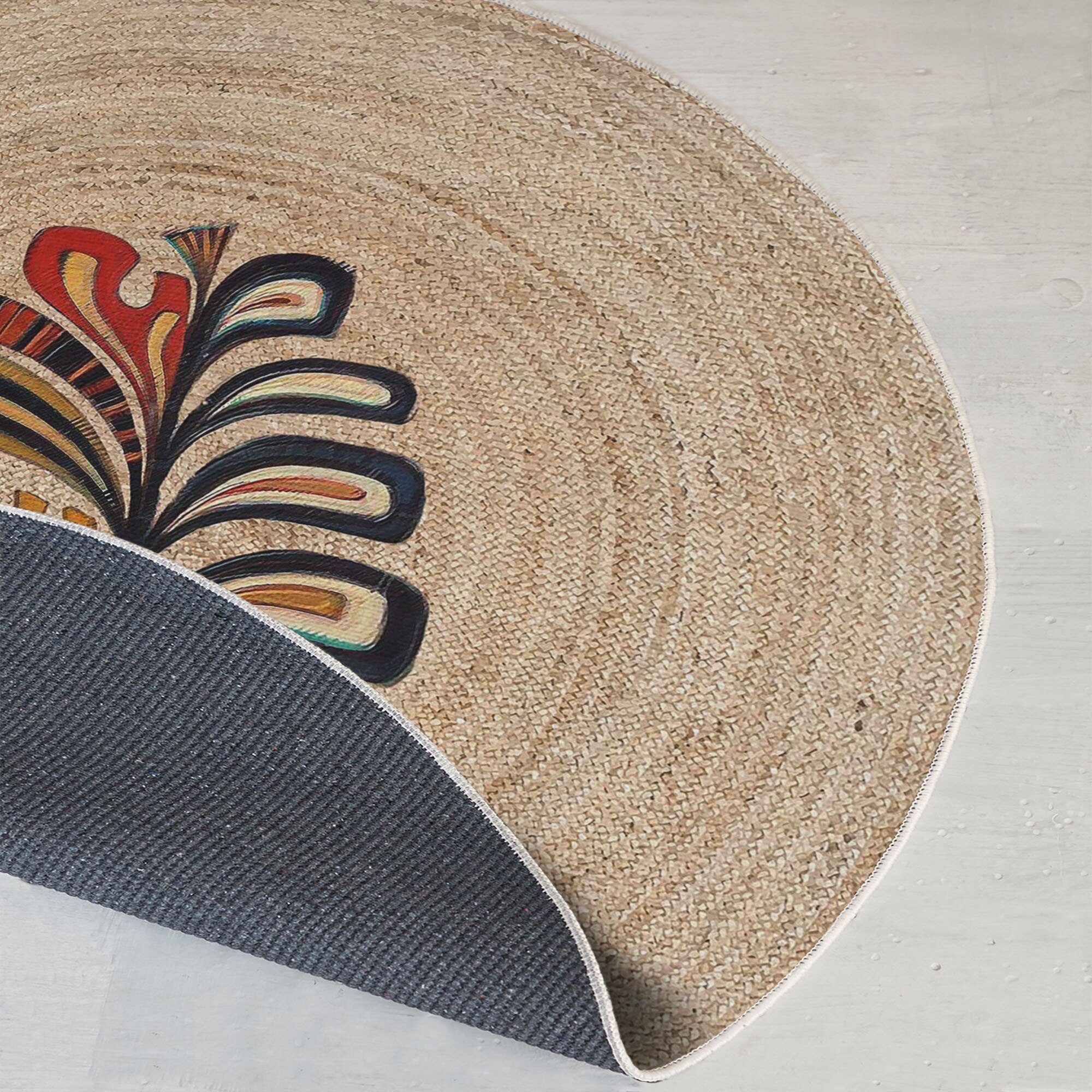 Covor Asi Home Rug 531, 90 x 90cm, Bumbac | Poliester, Crem - eMAG.ro